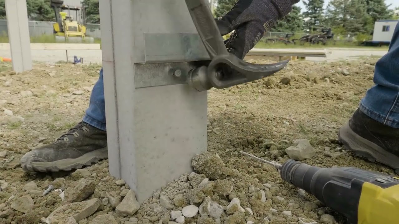 Perma-Column® - Precast skirt boards bracket installation - YouTube