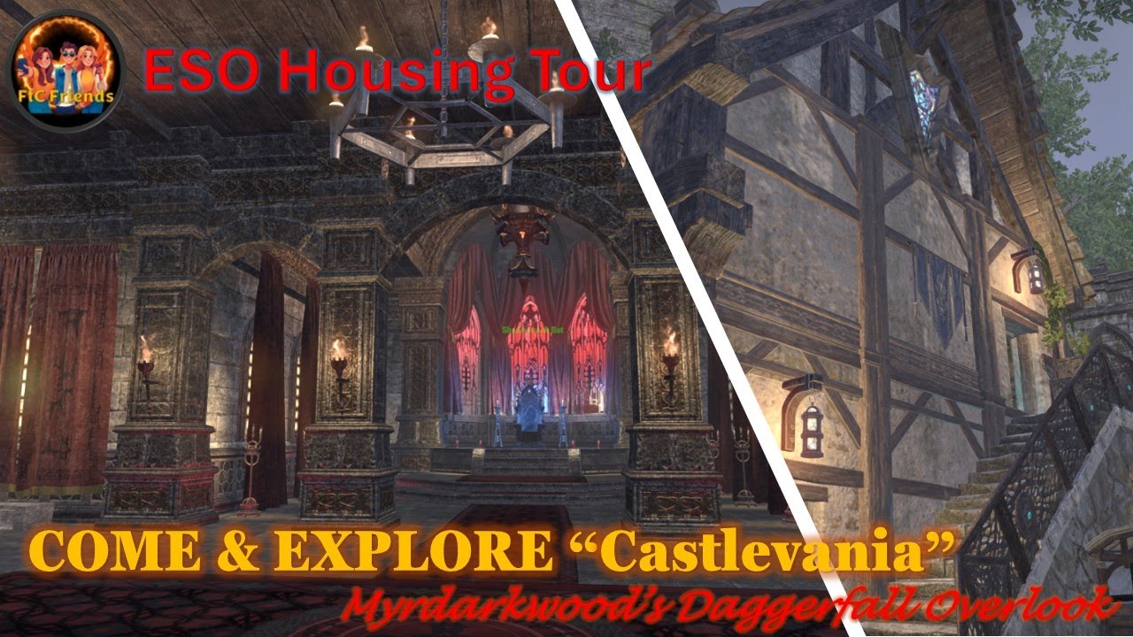 AMAZING ESO Home Tour - myrdarkwood's Daggerfall Overlook, "Castlevania ...