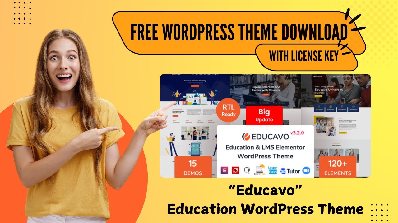 Educavo Education WordPress Theme Free Download | Demo + License Key | Wait for Next Part - YouTube