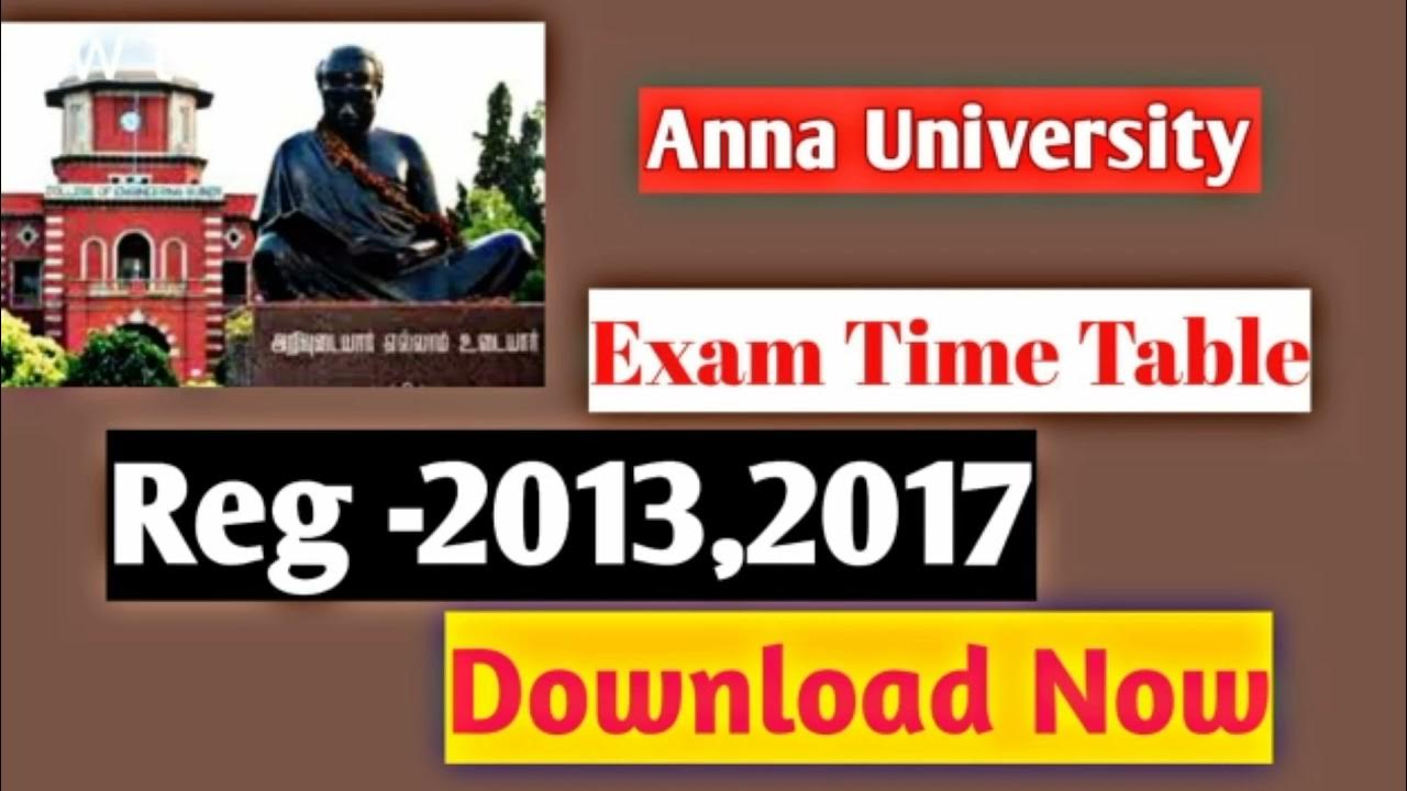 Arrear exam published | Anna University Time table | All regulations ...
