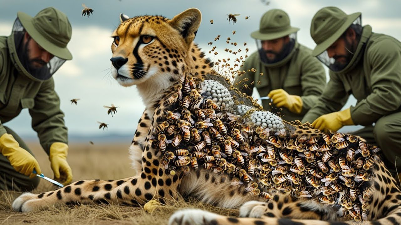 American CHEETAH infested with Millions of Barnacles & Parasites Bee ...