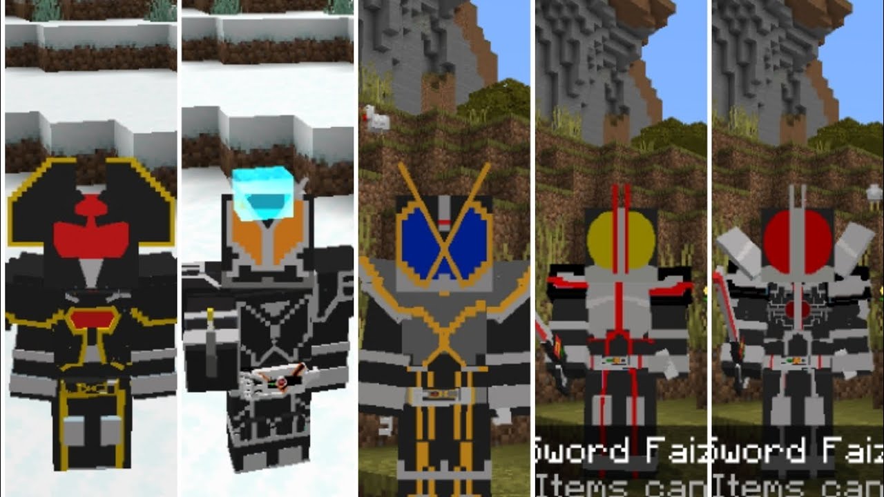 kamen rider faiz mod for minecraft - YouTube