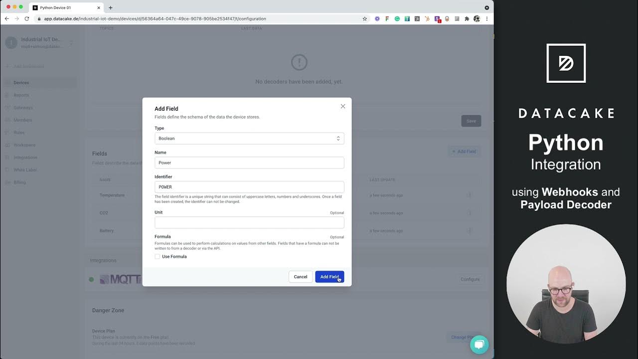 How to forward data from Python to Datacake using HTTP Requests and Payload Decoders - YouTube