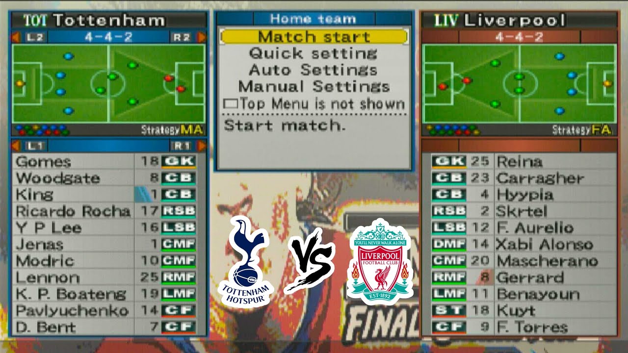 Tottenham vs Liverpool || Winning Eleven 10 PS2 season 2007/2008 - YouTube