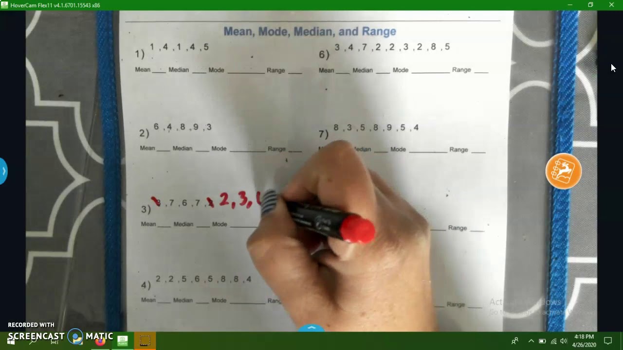 Practicing Mean, Median, Mode, Range - YouTube