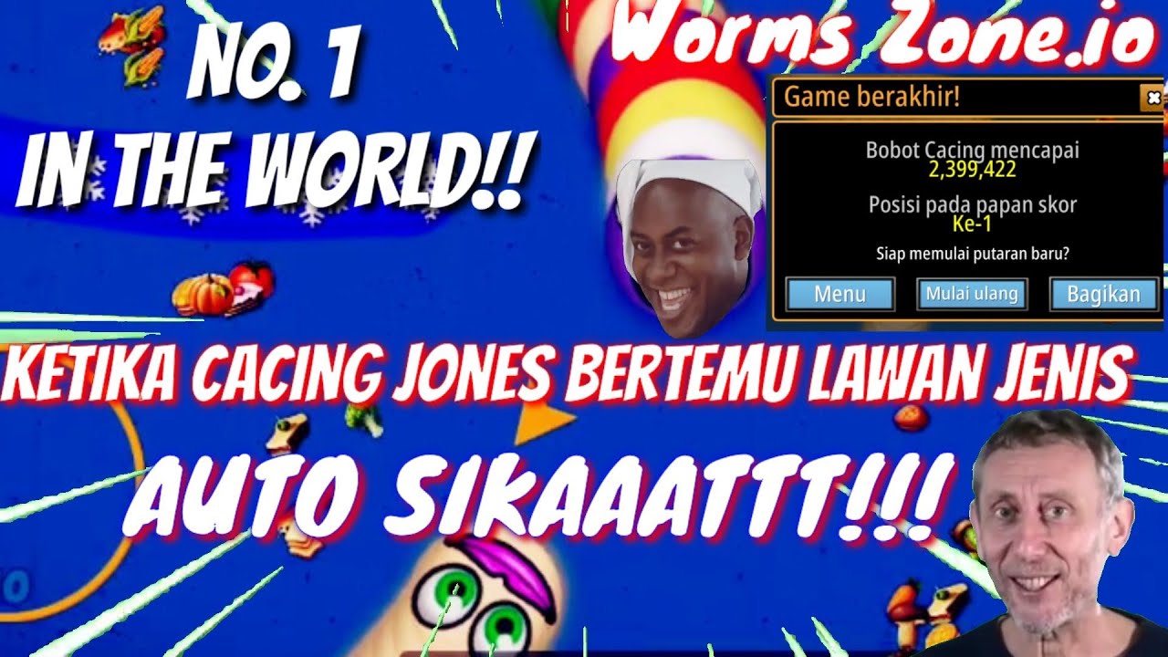 TAK ADA YG MAMPU MENGALAHKAN CACING TERBESAR INI, KECUALI.. || Wormszone.io Indonesia - YouTube