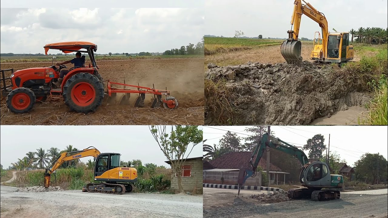 traktor rotary, excavator bucket, excavator breaker - YouTube