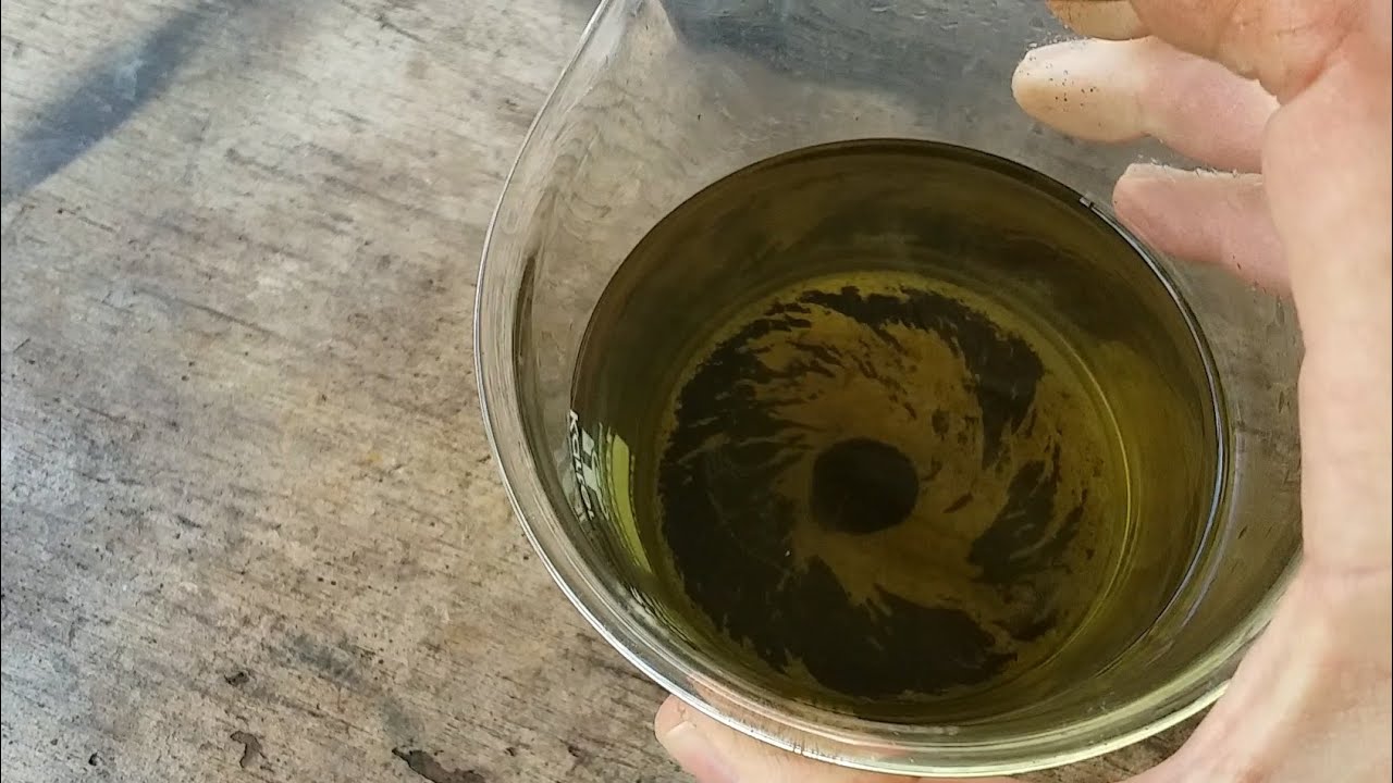 Processing panned out ashed IC chip debris to recover gold - YouTube