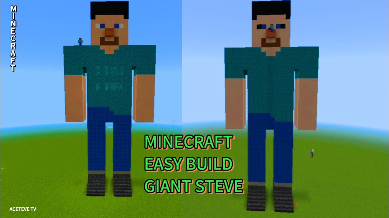 MINECRAFT:How to build A Giant Statue Steve in Minecraft - YouTube
