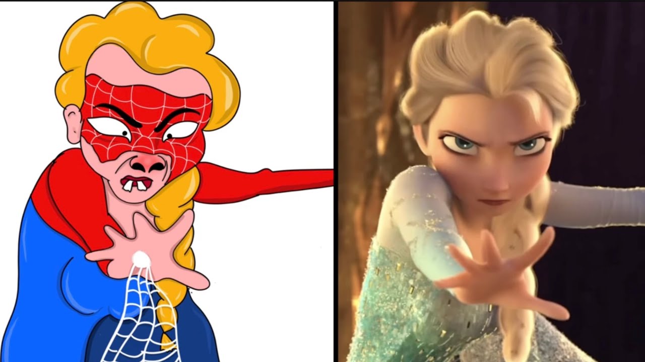 Elsa Turns Into Spiderman 🤣 | Funny Frozen Meme Animation | Elsa vs ...