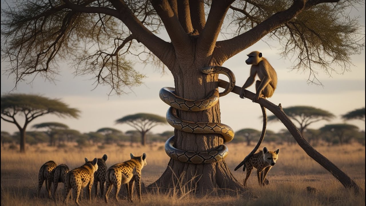 Wildlife Clash in Africa 🌍🔥 | Giant Snake, Curious Baboons & Hyenas in ...