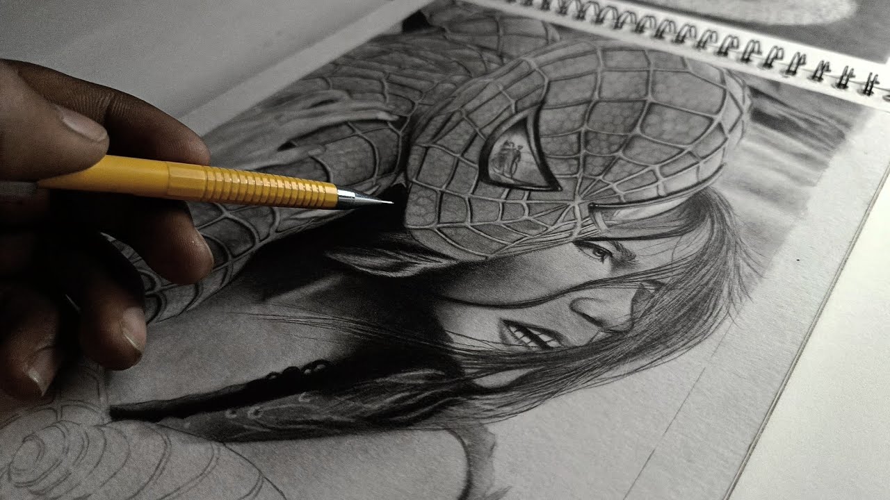 Hyper realistic sketch of spider man - YouTube