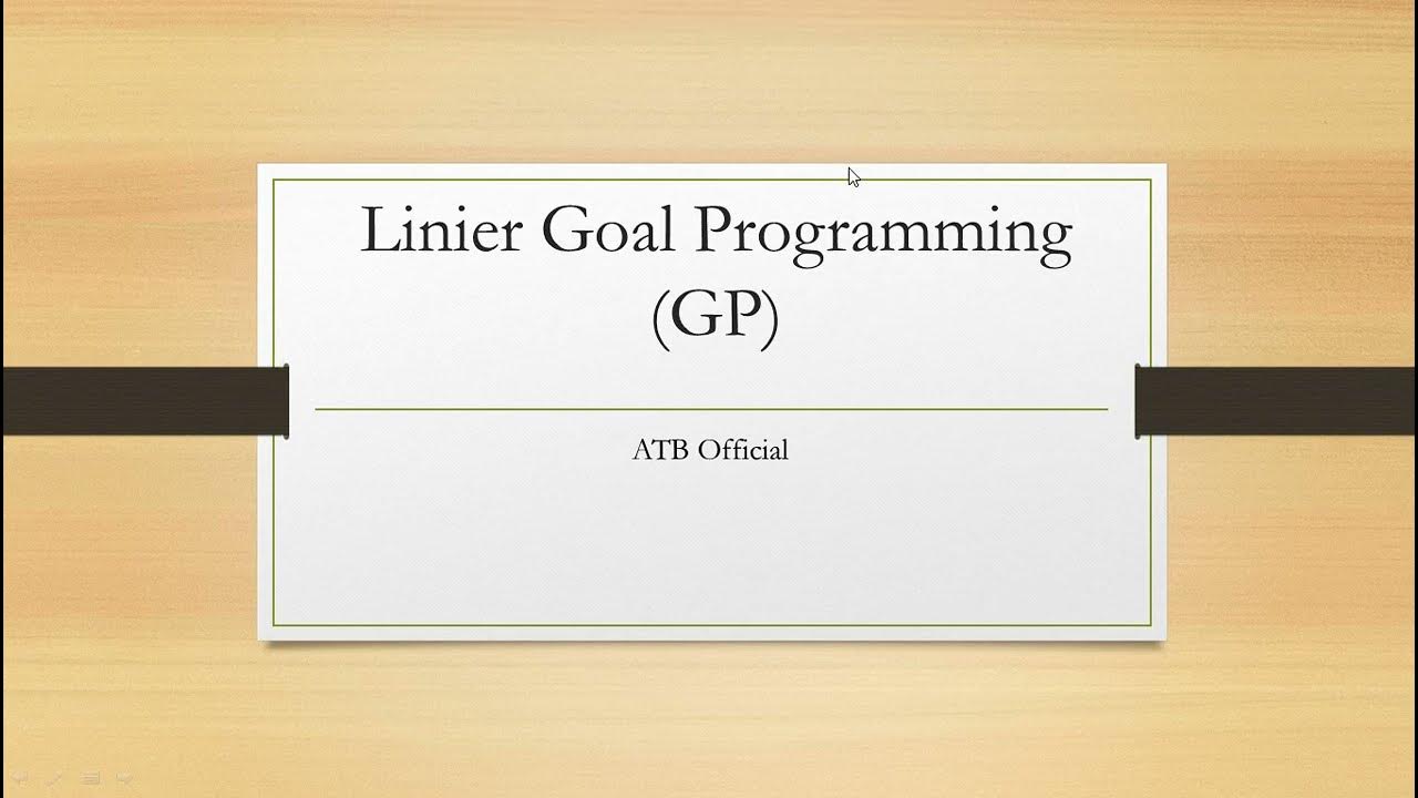 5# Latihan Linier Goal Programming 1 Dengan WinQSB 2.0 - YouTube