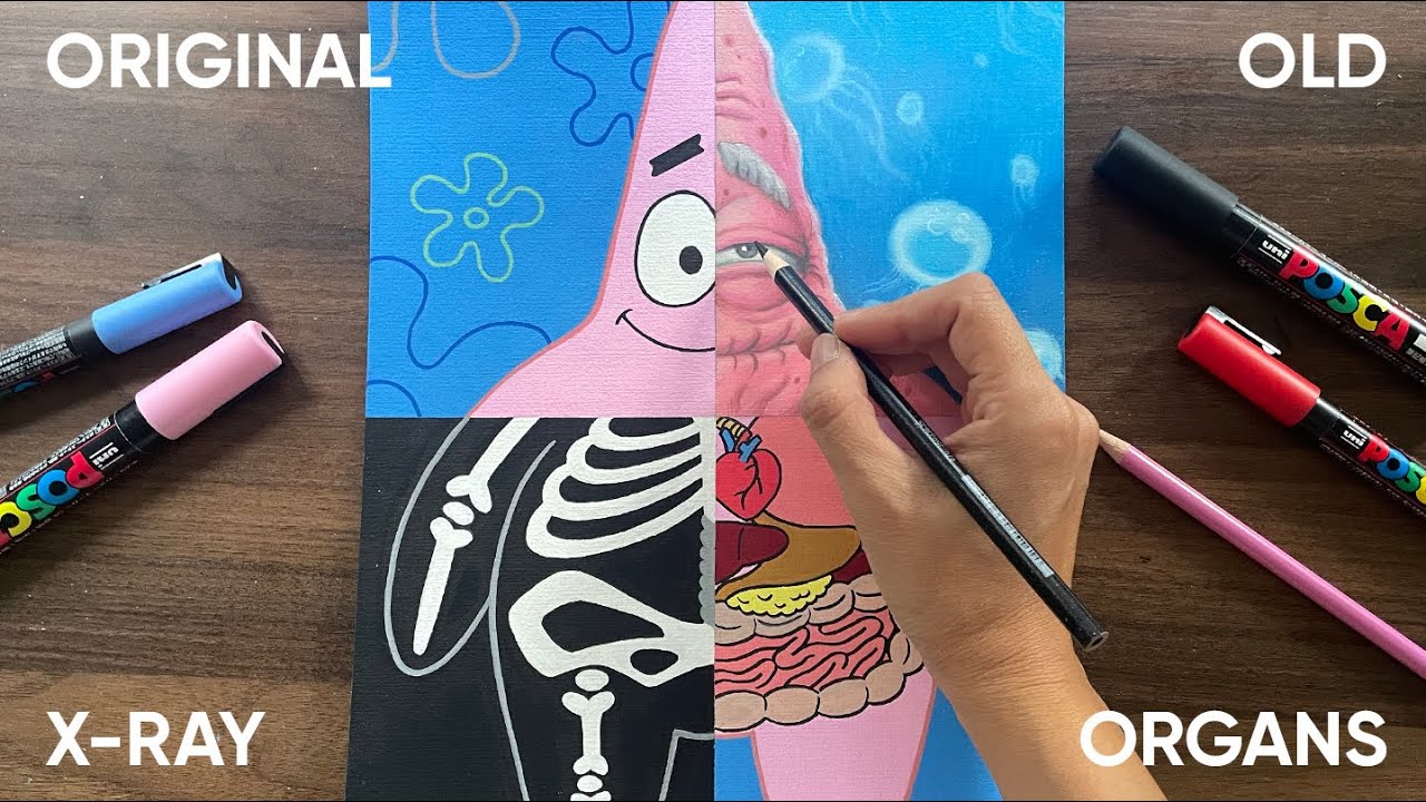 Drawing Patrick from SpongeBob But in 4 Different Styles - YouTube