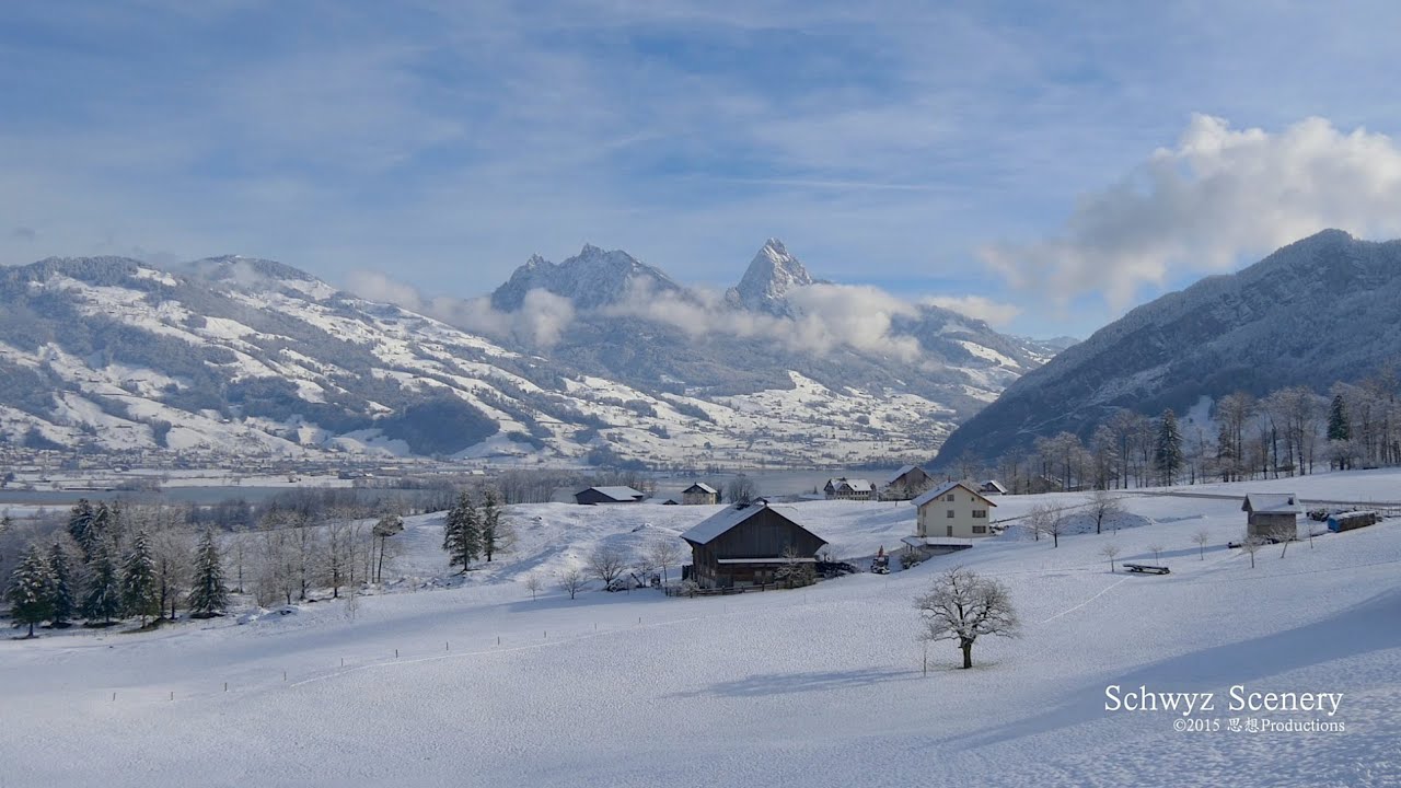 Lake Lauerz, Winter Day Schwyz SWITZERLAND 冬の日 - YouTube