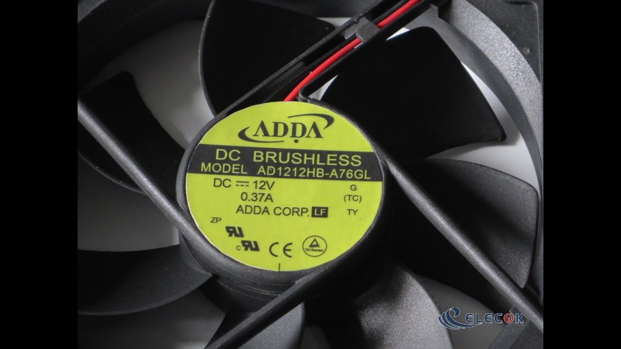 AD1212HB-A76GL 12V 0.37A 2wires Cooling Fan - YouTube