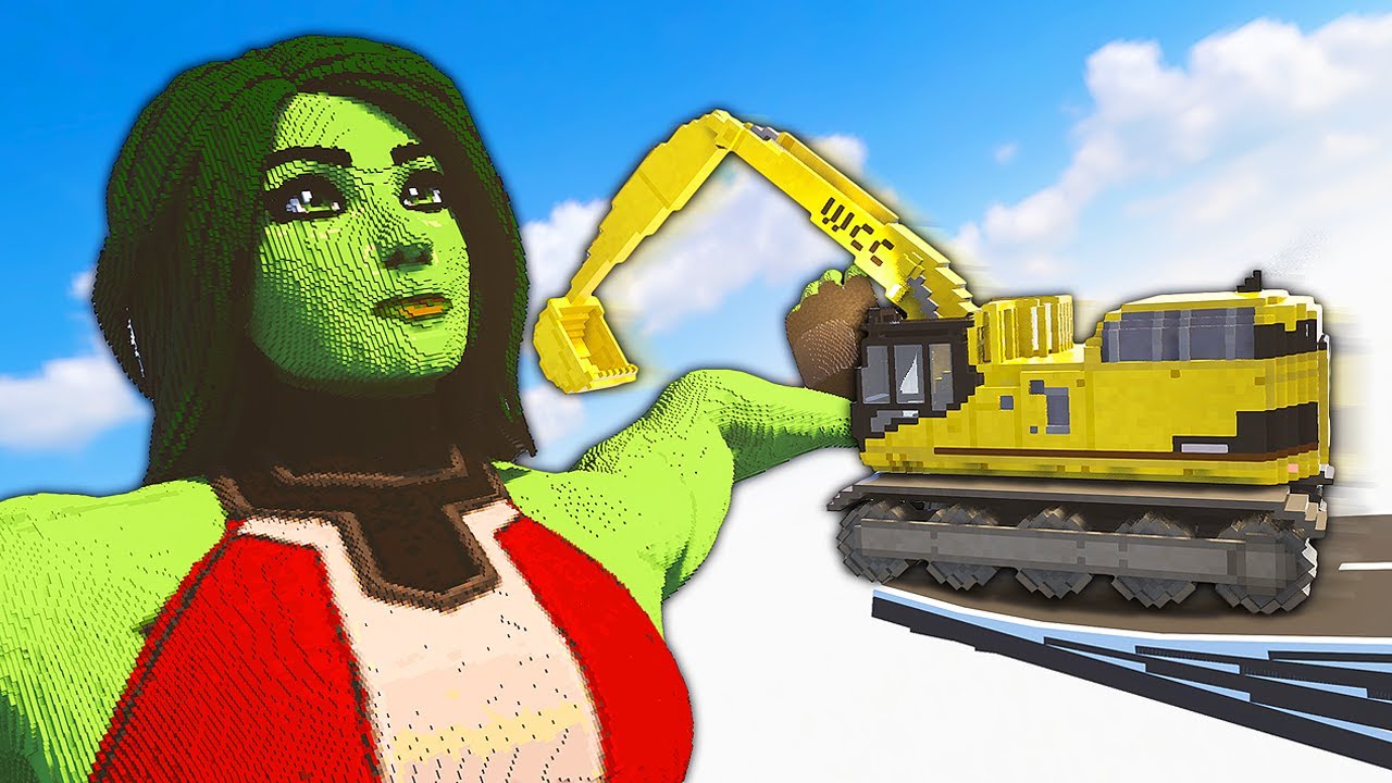Crashing CRAZY Cars Into She Hulk - Teardown Mods Multiplayer - YouTube