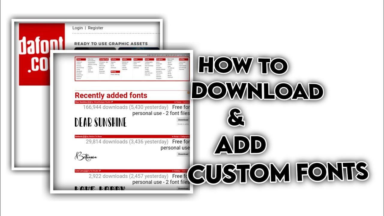 How to download custom fonts | add custom fonts | fonts setting | da ...