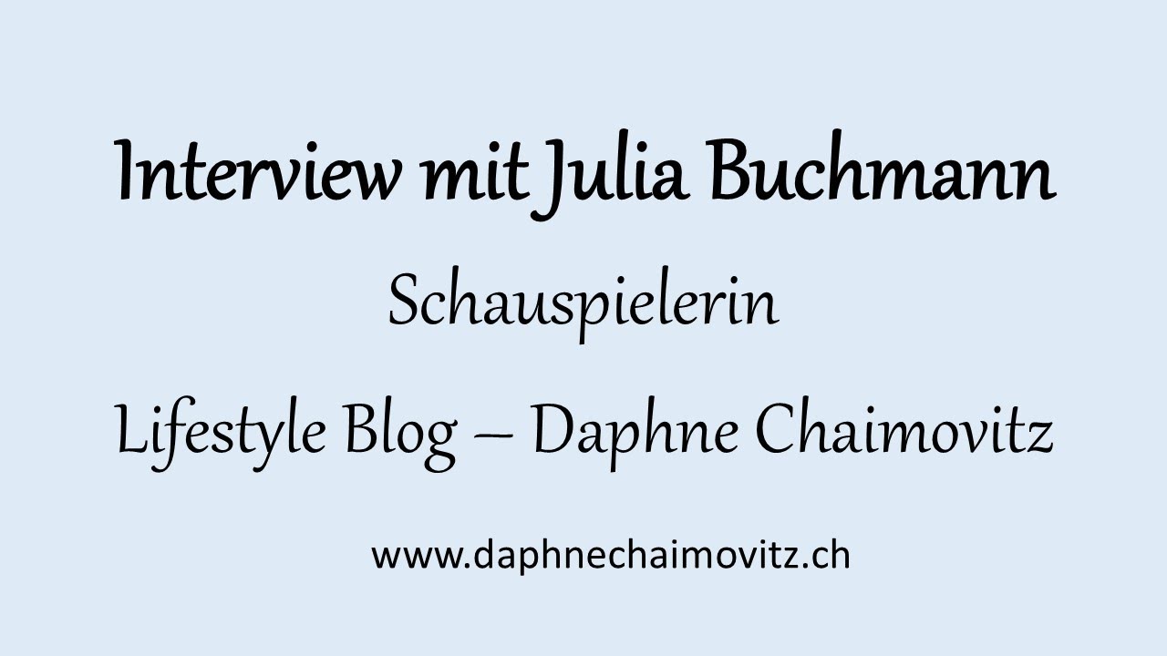 Interview mit Julia Buchmann - YouTube