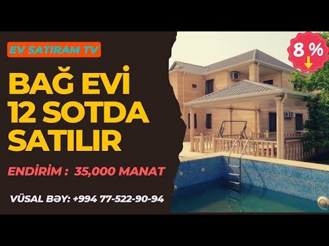 NOVXANIDA, 12 SOTDA BAĞ EVİ SATILIR / Недвижимость в Баку / EV SATIRAM TV