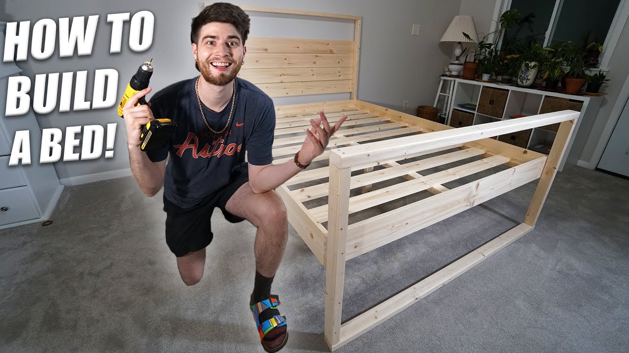 How to Build a Bed | Full Tutorial and DIY For Beginners! EASY! - YouTube