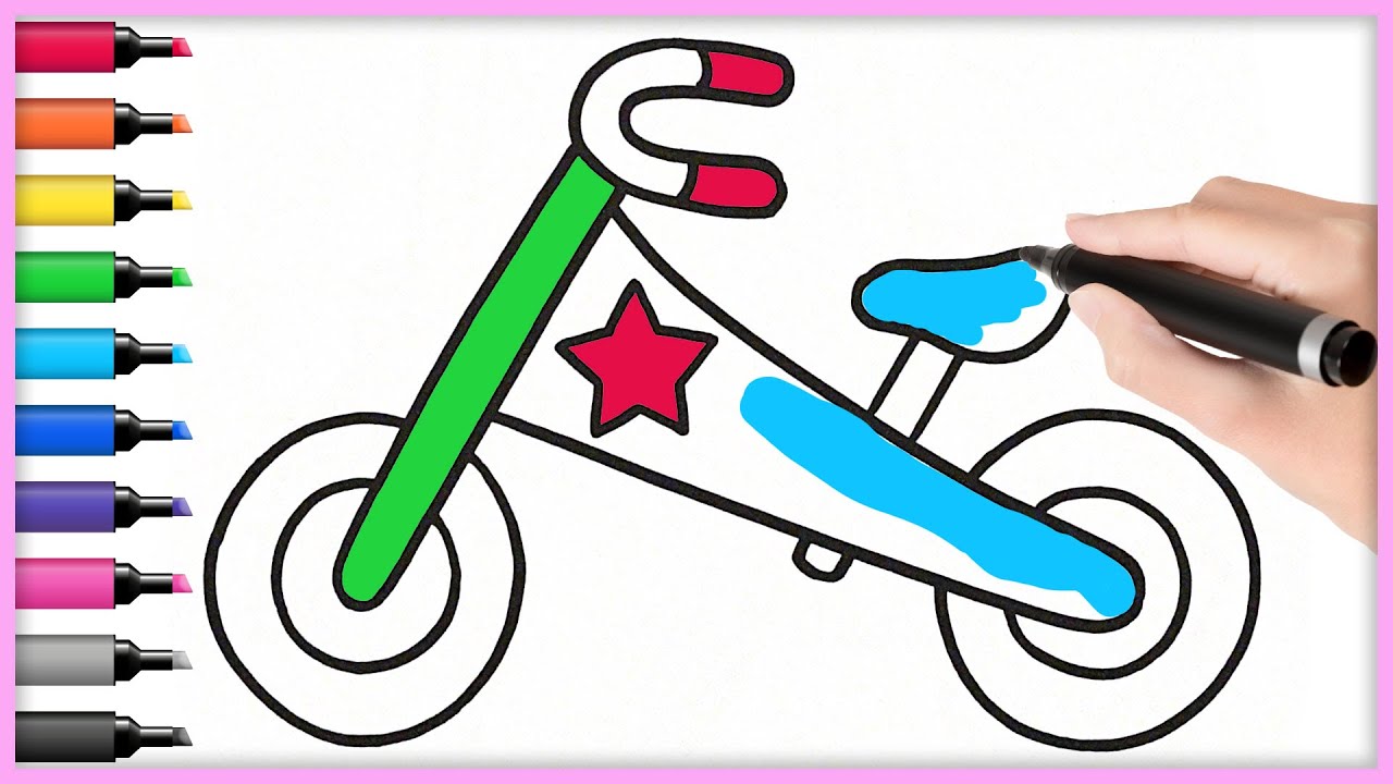 How to Draw A kids Balance Bike | Drawing Tutorial For Children - YouTube