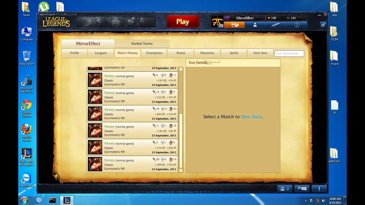 [Match History]10 Match Win with Teemo - YouTube