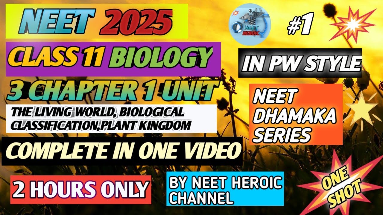 Biology Class 11 Unit 1 Complete In One Shot Video In 2 Hours For Neet ...