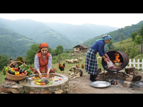 IRAN Rural Life | Cooking a Leg of Lamb and Bread in a Barrel