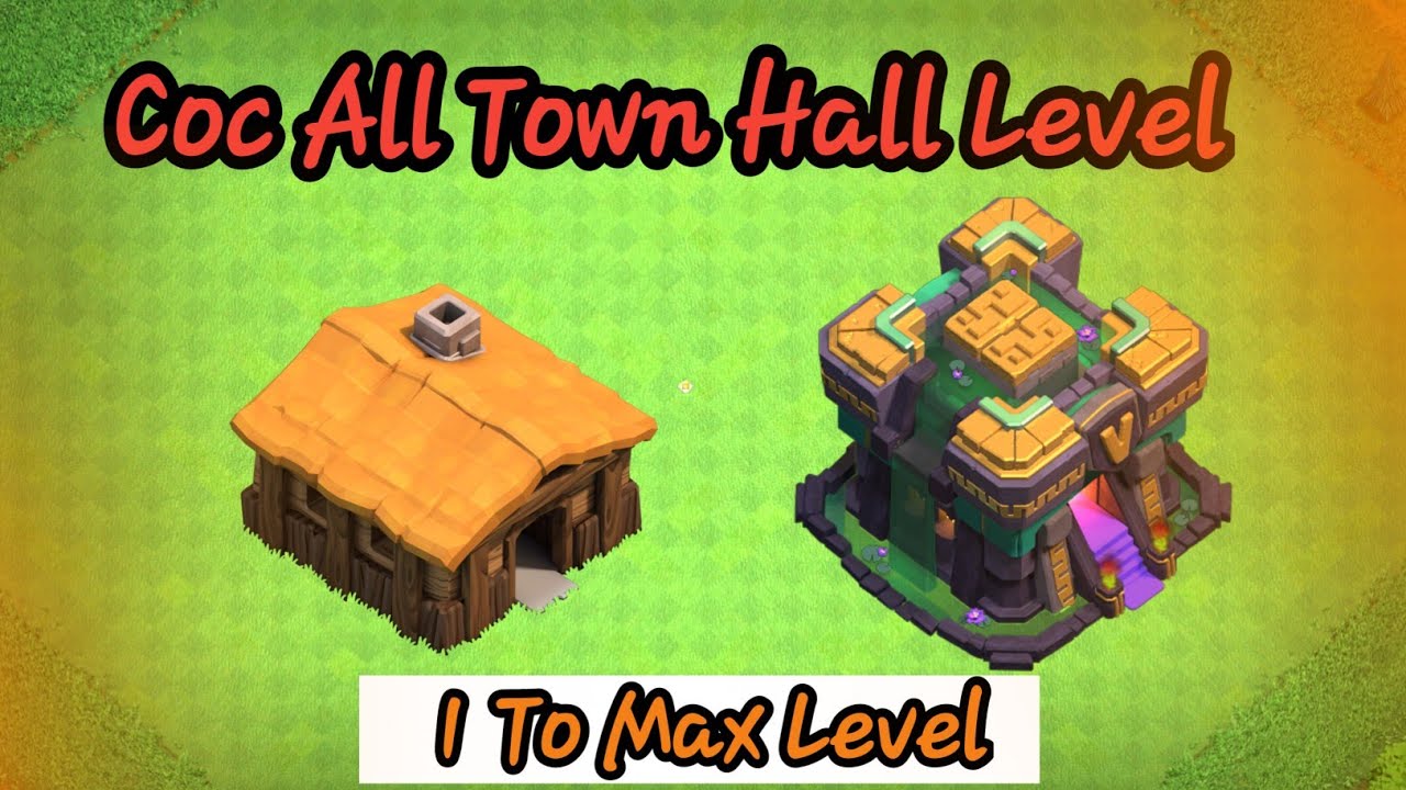 1 To max level All town hall | clash of clan |coc animation video | 1 ...