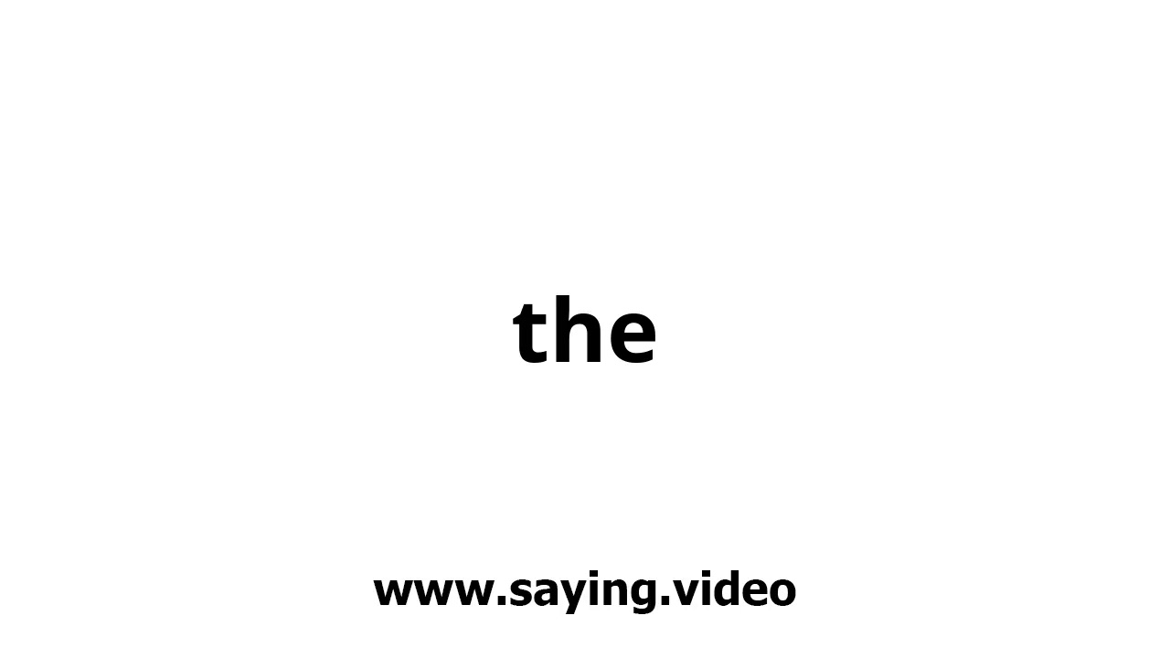 How To Say The In English YouTube how-to-say-the-in-english-youtube