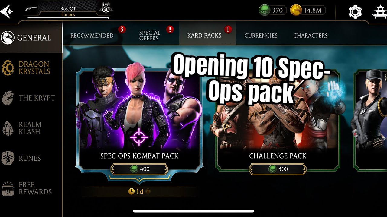 Mk Mobile. Opening 10 Spec Ops Kombat Packs! - YouTube