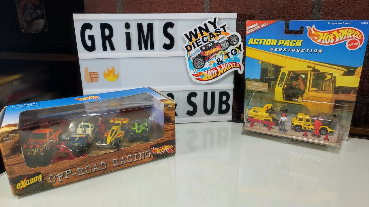 Packaging Purge! #6 Old Hot Wheel sets! 1996 / 1997 construction Action ...