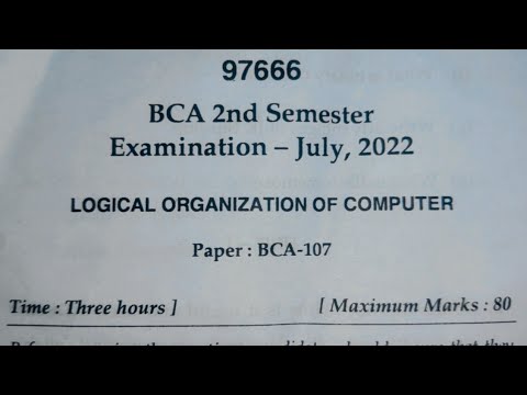 MDU BCA - 1ST YEAR | 2ND SEMESTER | LOC PAPER - JULY 2022 | - YouTube