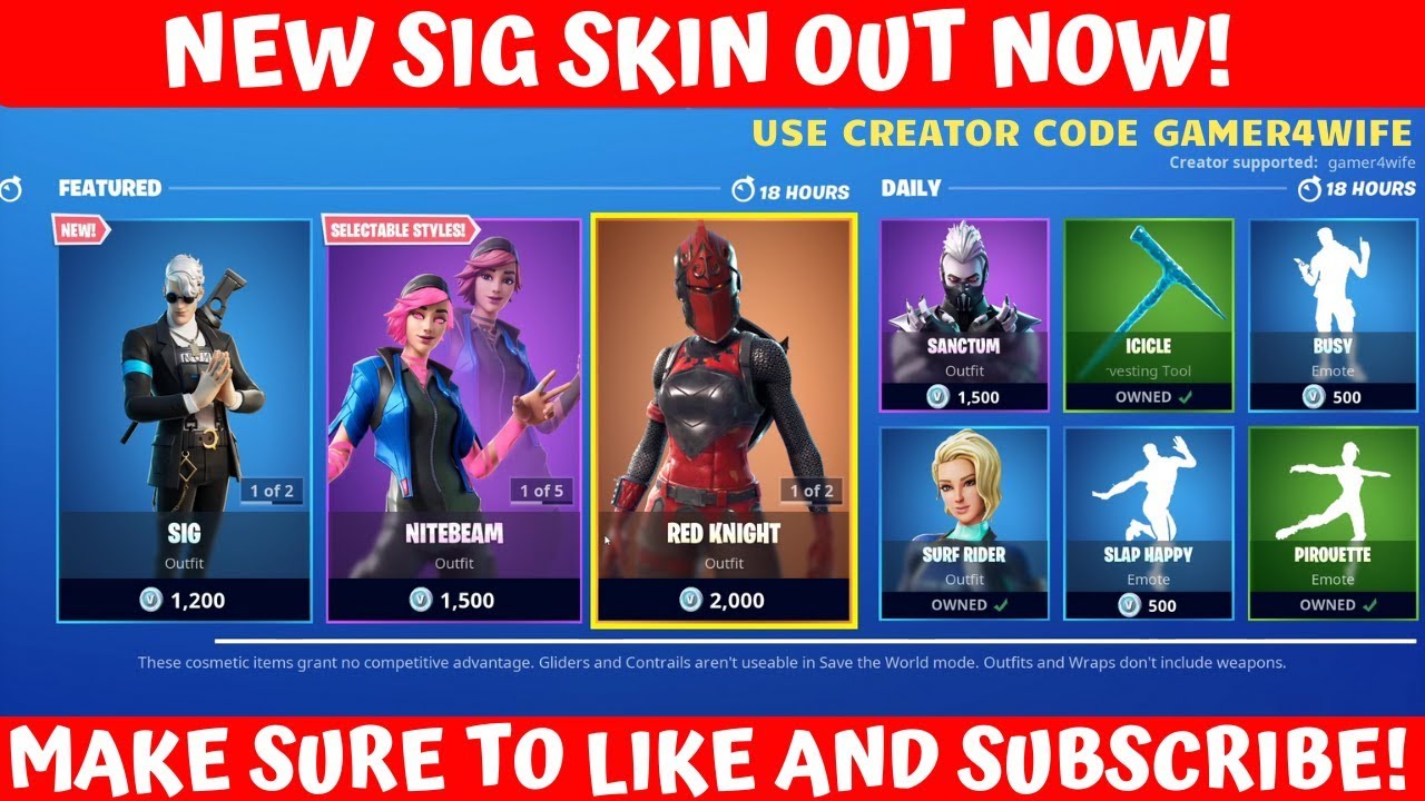 NEW Sig Skin!! Fortnite Item Shop May 6, 2020 - YouTube