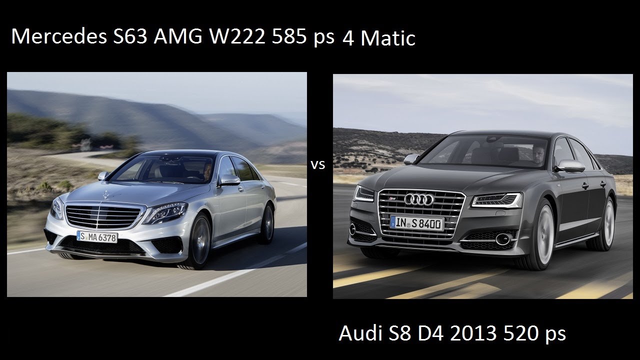 Mercedes S63 AMG W222 4 Matic 2013 vs Audi S8 D4 2013-2014 520 ps drag ...