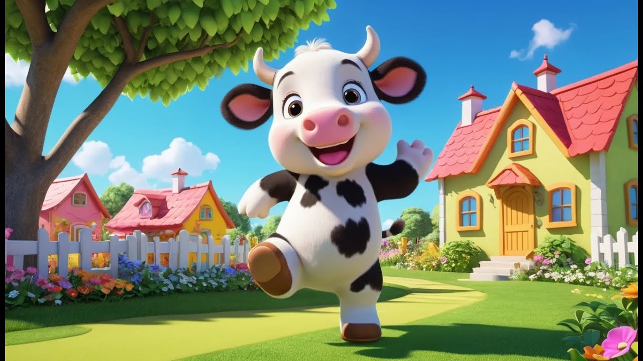 Baby Moo Moo Dancing | Cute Cow Dance Song for Toddlers | Fun Farm ...