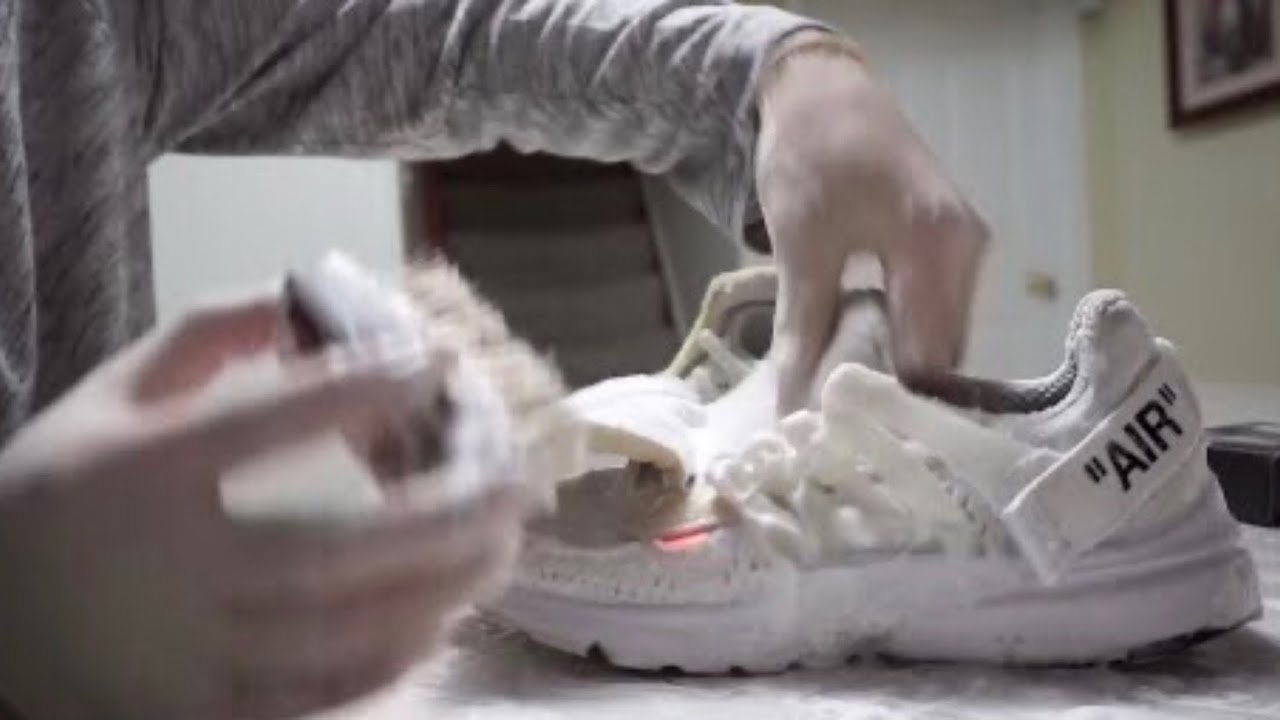 Off White Presto Shoe Cleaning - YouTube