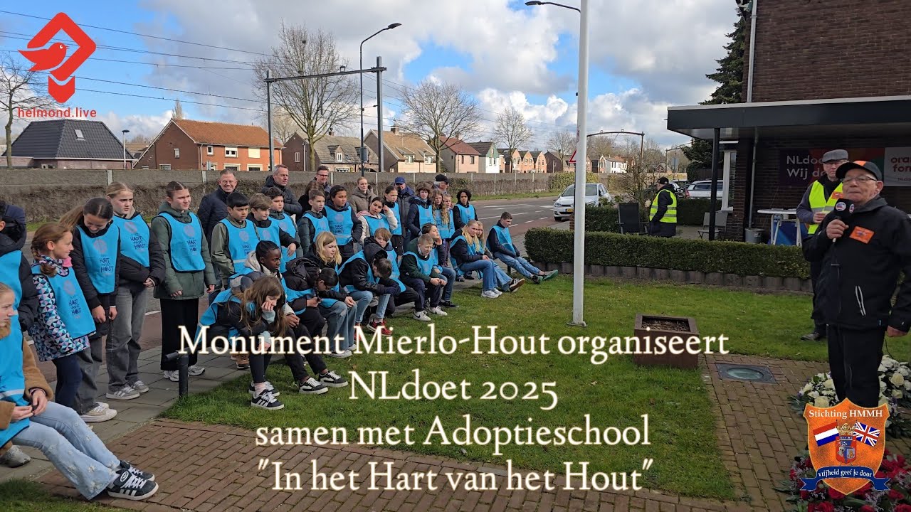 Monument Mierlo-Hout NLdoet 2025 samen met Adoptieschool "In het Hart ...