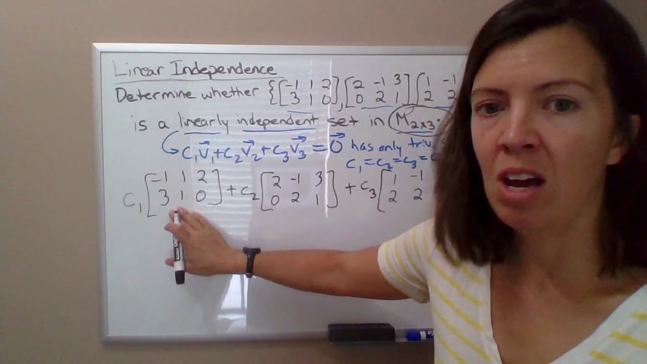 Showing that a collection of matrices is linearly independent - YouTube