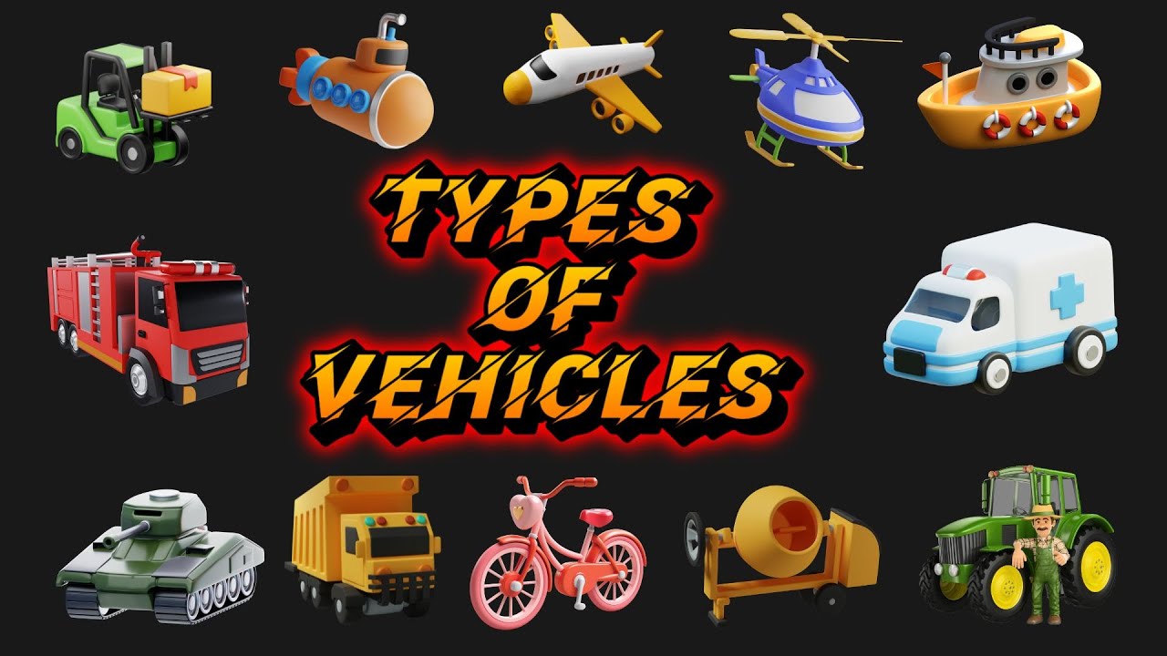 TYPES OF VEHICLES FOX FOR KIDS #cartoon ANIMATED #rhymes #funny # ...