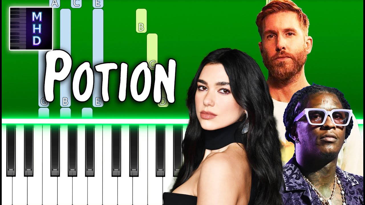 Calvin Harris - Potion (ft. Dua Lipa & Young Thug) - Piano Tutorial ...