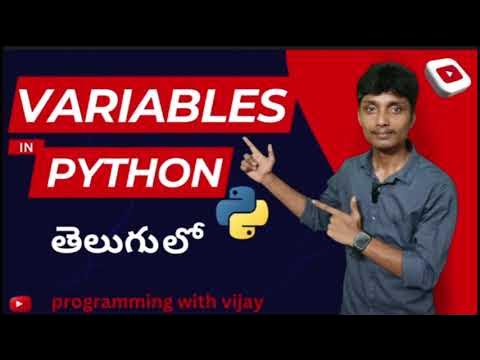 Variables in PYTHON TELUGU | BY VIJAY | Programming With Vijay #python #variable #pythonintelugu ...