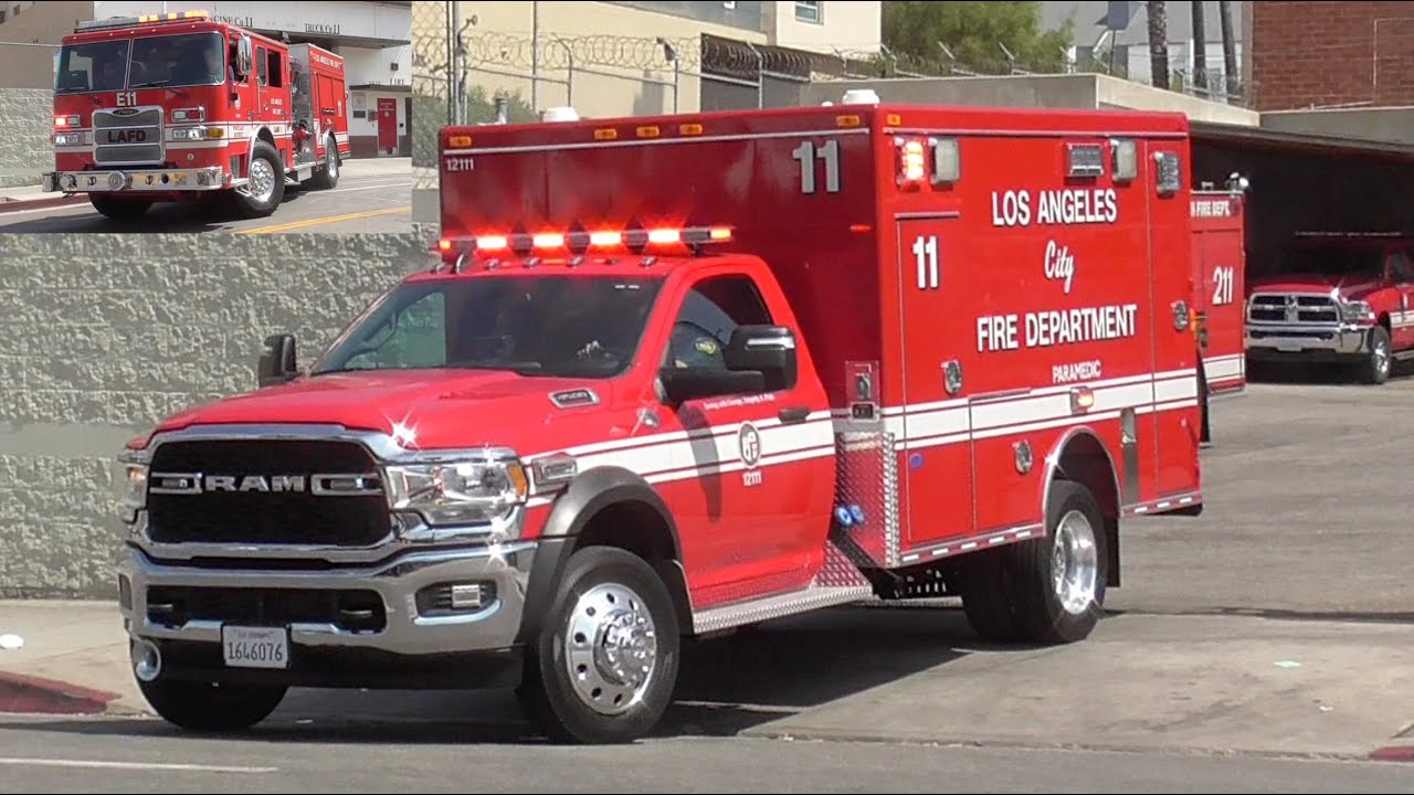 LAFD *NEW* Rescue 11 & Engine 11 Responding - YouTube