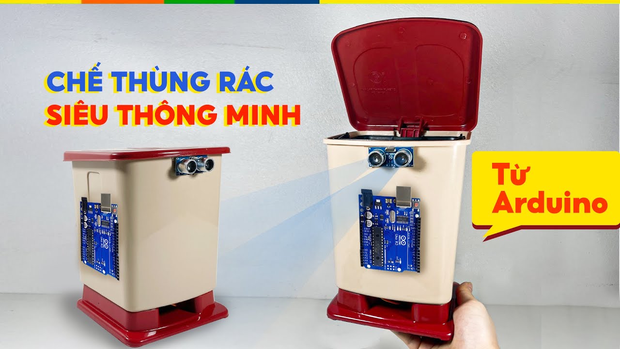 Chế Thùng Rác Cảm Biến Thông Minh Tự Động Đóng Mở - YouTube
