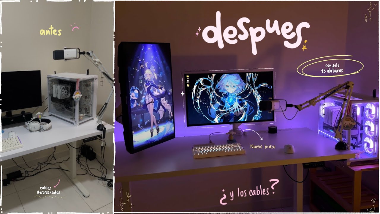 Cables ordenados con bajo presupuesto + aprende a instalar un brazo ...