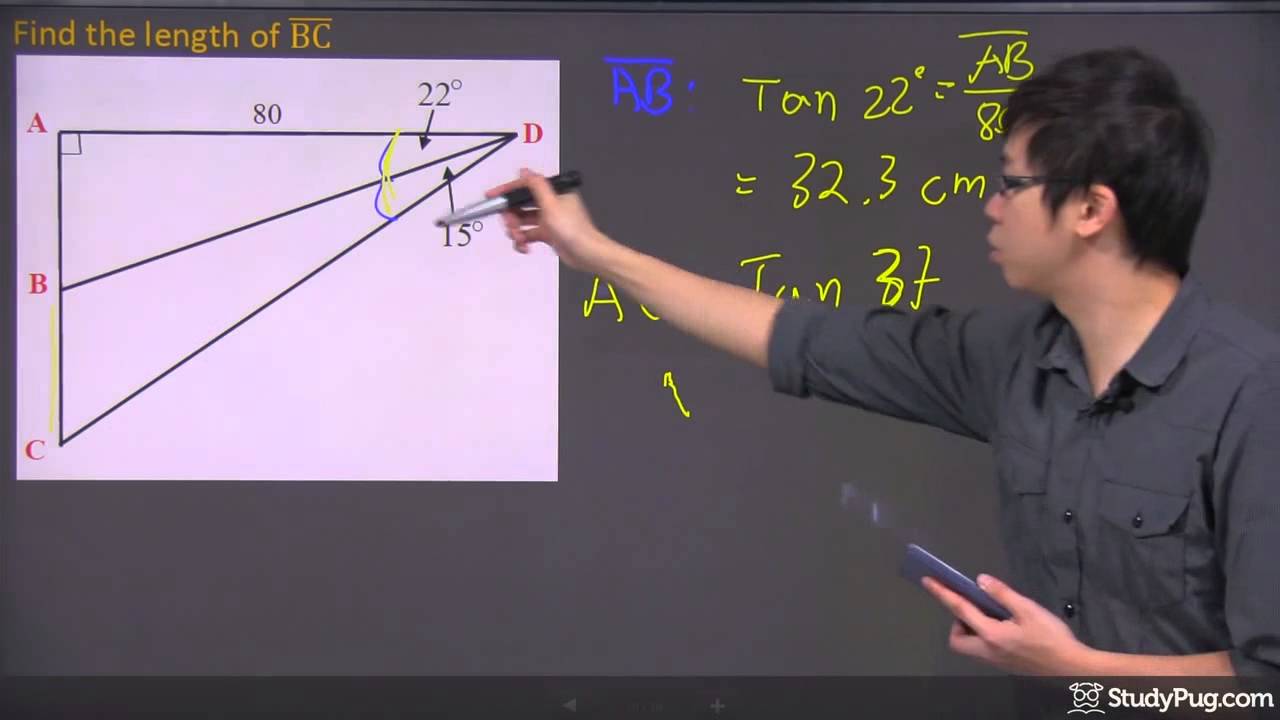 Combination of SohCahToa and ratios to find the lengths and angels of ...