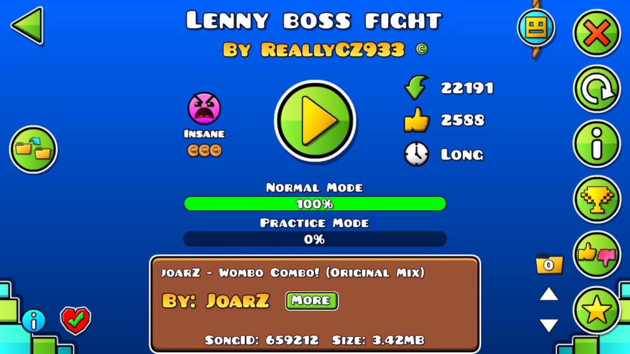 Geometry dash lvl (Lenny bossfight) by ReallyCZ933 - YouTube