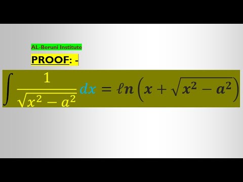 21. Proof integral 1/sqrt(x^2 - a^2) - YouTube