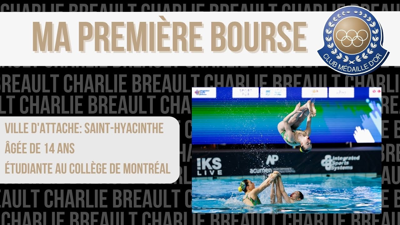 Charlie Breault - Athlète en nage synchronisée - YouTube